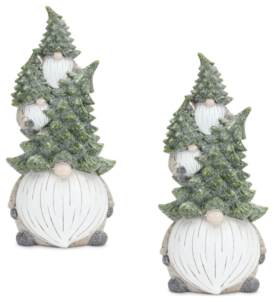 Triple Gnome Stack, 2-Piece Set, 11.75"H Resin - Transitional - Holiday ...