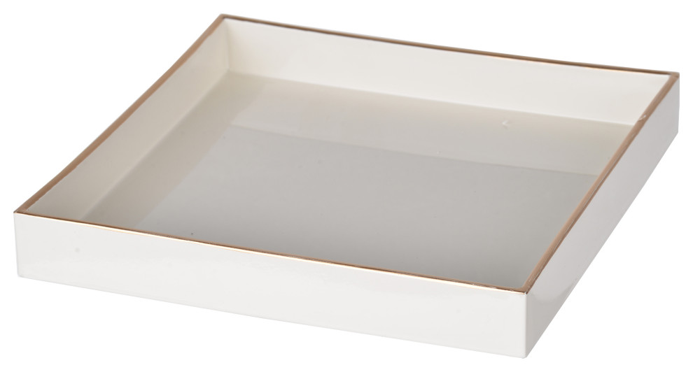 Mimosa Square Tray,White, 8.7x8.7x1.2 - Contemporary - Serving Trays ...
