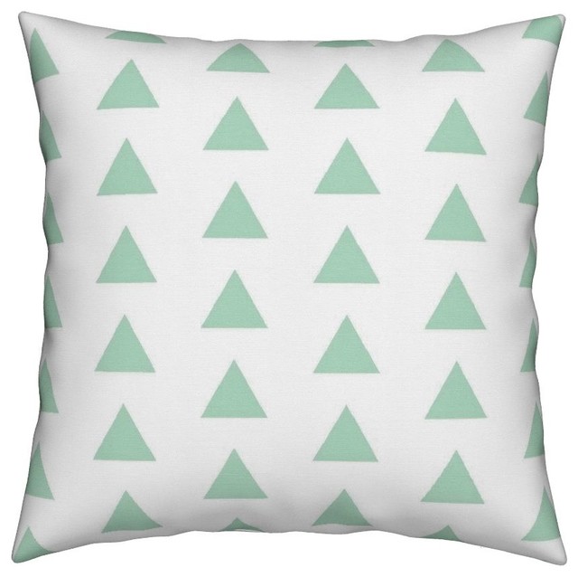 Mint Mint Green Triangle Triangles Tribal Throw Pillow - Scandinavian - Decorative Pillows - by ...