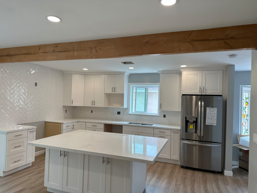 Leave single beam exposed or cover with drywall to match ceiling?