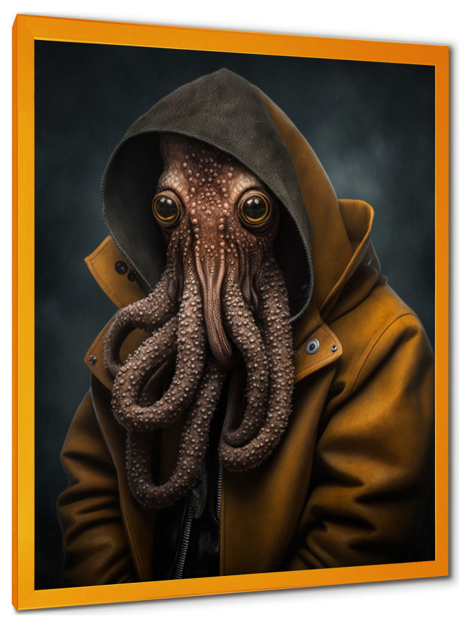 Anthropomorphic Of Octopus Portrait IV Framed Print, 30x40 - Eclectic ...