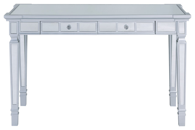 Jennifer Glam Mirrored Writing Desk With Drawers - Traditional - Desks ...