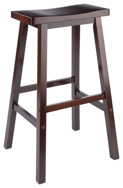 Satori Saddle Seat Bar Stool, Walnut - Transitional - Bar Stools And ...