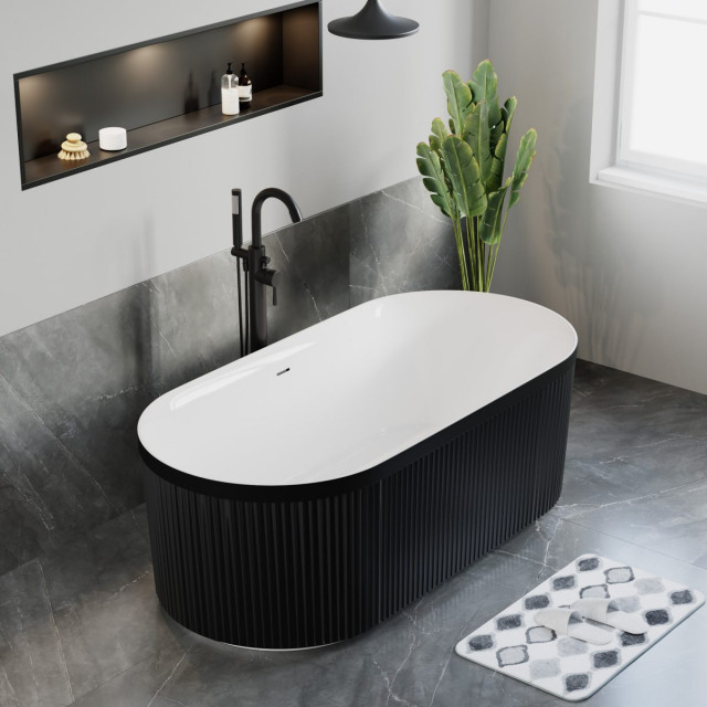 Serenity 67" Fluted Acrylic Soaking Tub, Oval - Contemporary - Bathtubs ...