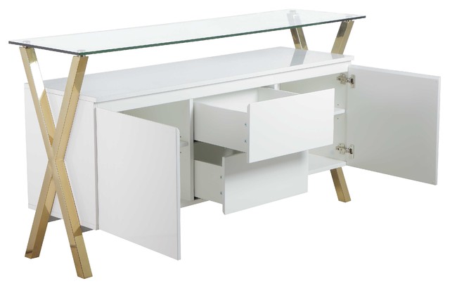 Gold Beverly Buffet - Contemporary - Buffets And Sideboards - by Pangea ...