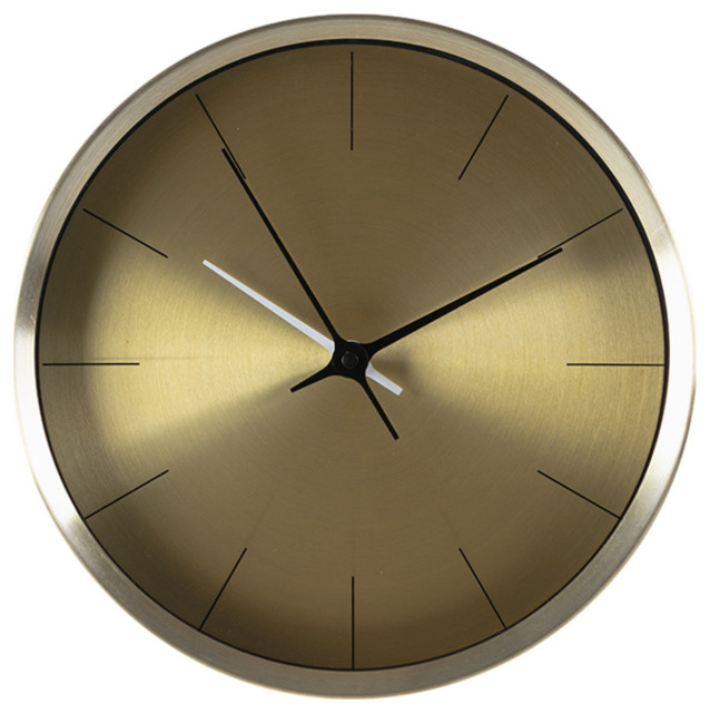 Kiera Grace Craig Modern Wall Clock, 10 inches, Gold - Contemporary ...