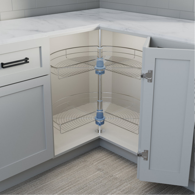 Dowell Lazy Susan, Stainless Steel, 28"d, 270 Degree Double Rack ...