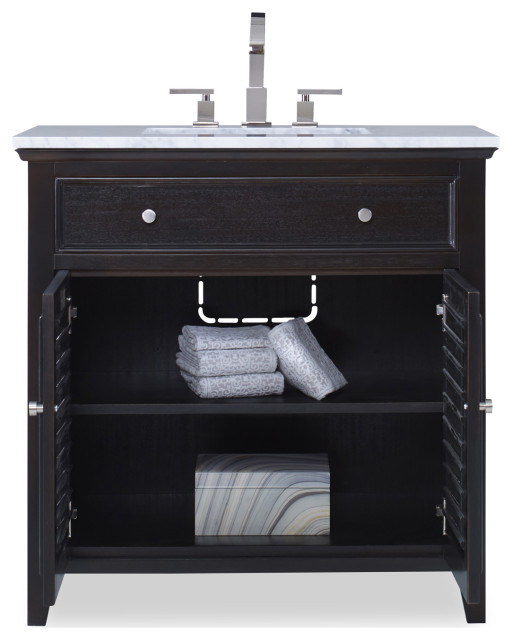 Ambella Home Collection - Louvered Sink Chest - Hand Rubbed Raven ...