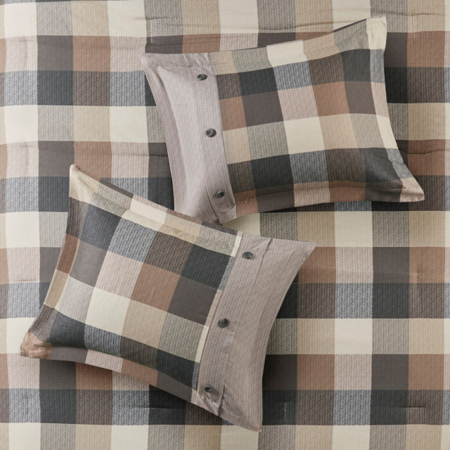 Madison Park Ridge Cabin Farmhouse Buffalo Check Comforter/Duvet Cover ...