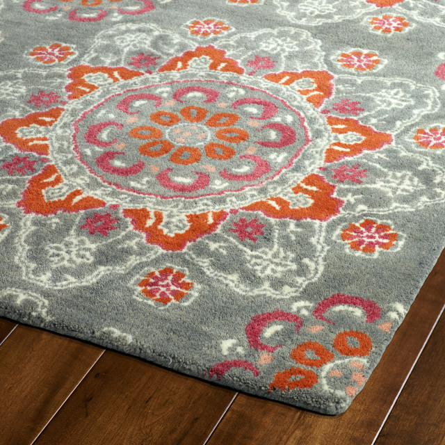 Kaleen Global Inspiration Collection Gray Ivory Area Rug 5'x7'9 ...