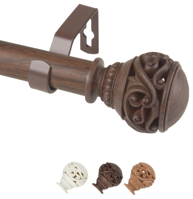 Reed 1" Diameter Curtain Rod, 48-84" - Traditional - Curtain Rods - by ...