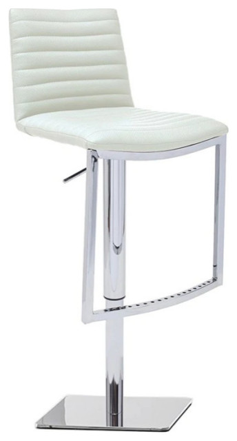 Lucio Hydraulic Barstool, Pearl White - Contemporary - Bar Stools And ...