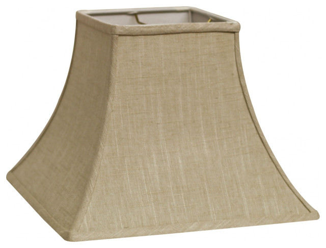 10" Light Wheat Premium Square Bell Slanted Linen Lampshade ...