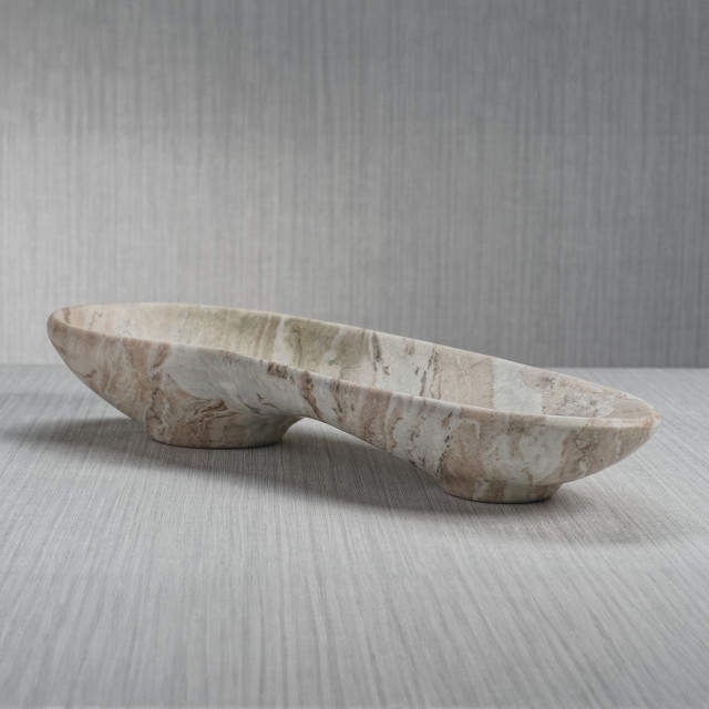 Altamura Large Organic Shape Marble Bowl - Contemporary - Decorative ...