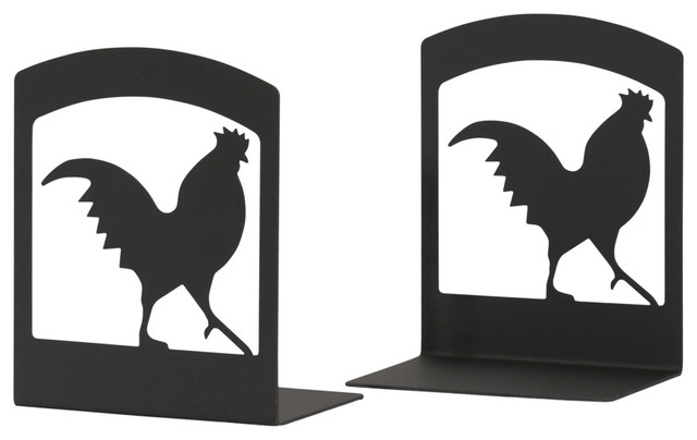 Rooster Bookends - Farmhouse - Bookends - by Village Wrought Iron, Inc ...