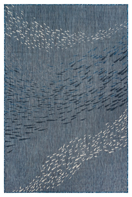 Carmel School Of Fish Indoor/Outdoor Rug, 7'10"x9'10" - Beach Style ...