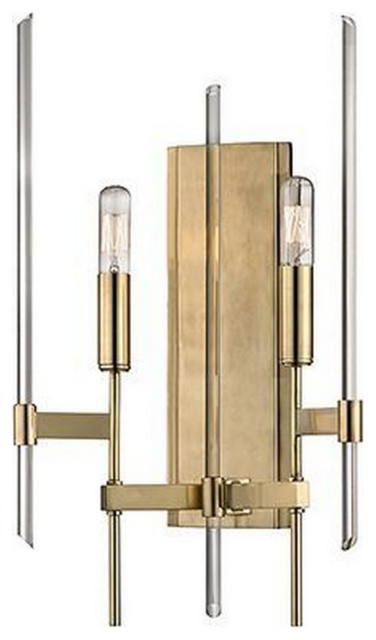 Two Light Wall Sconce Aged Brass Two Light Wall Sconce - Wall Sconces ...