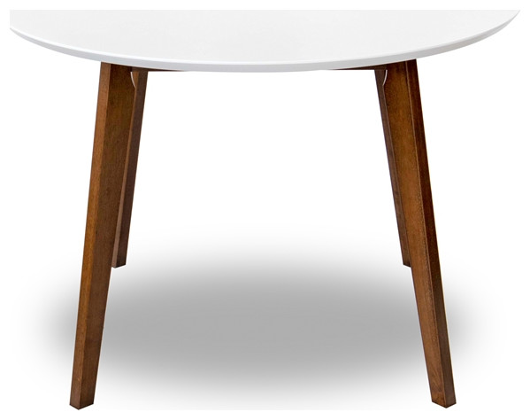 Piper Mid Century Modern Style Solid Wood Walnut 43" Round Dining Table ...