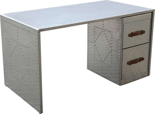 Classics Riveted Desk, Silver, 32"H x 59"W x 31"D - Industrial - Desks ...