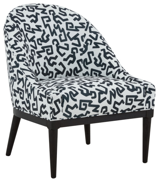 Crystal Velvet Patterned Accent Chair - Midcentury - Armchairs And ...