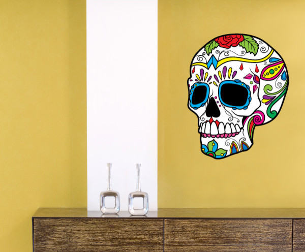 Sugar Skull Vinyl Wall Decal SugarSkullUScolor029, 60 in ...