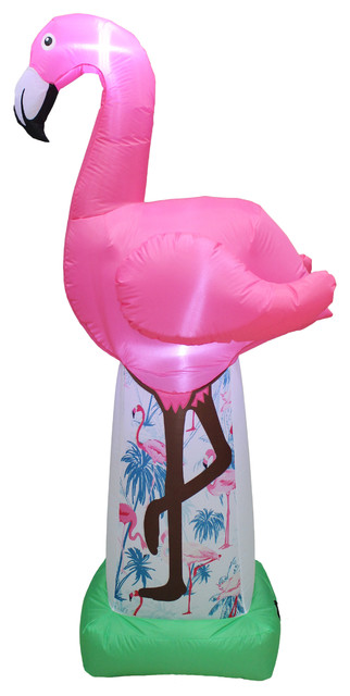 6' Tall LED Inflatable Giant Flamingo Yard Decoration - Tropical ...