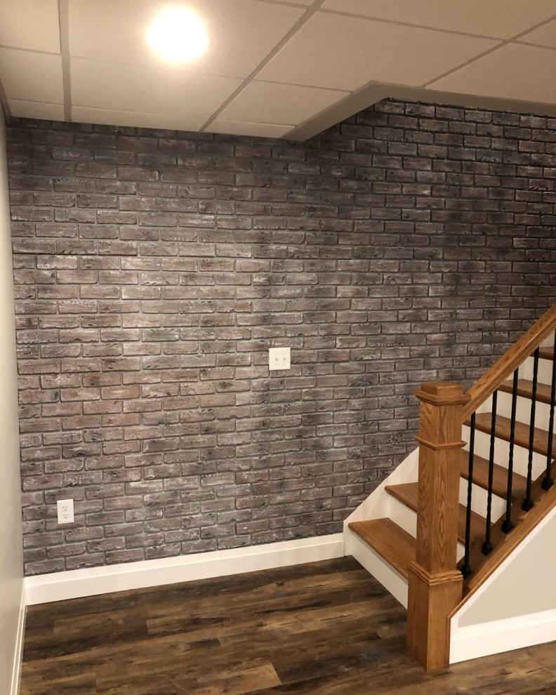 Chicago Brick Veneer Staircase Accent Wall - Staircase - Denver - by ...