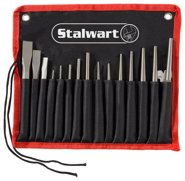 16-Piece Punch And Chisel Set With Punches, Chisels, Gauge, Storage ...