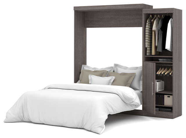 Bestar Nebula By Bestar 90 Queen Wall Bed Kit, Bark Gray - Transitional ...