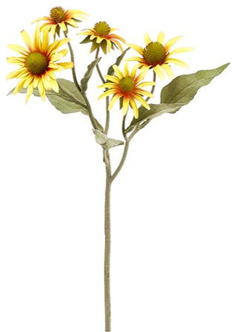 Rudbeckia Spray, Yellow, Pack of 12 - Artificial Flower Arrangements ...