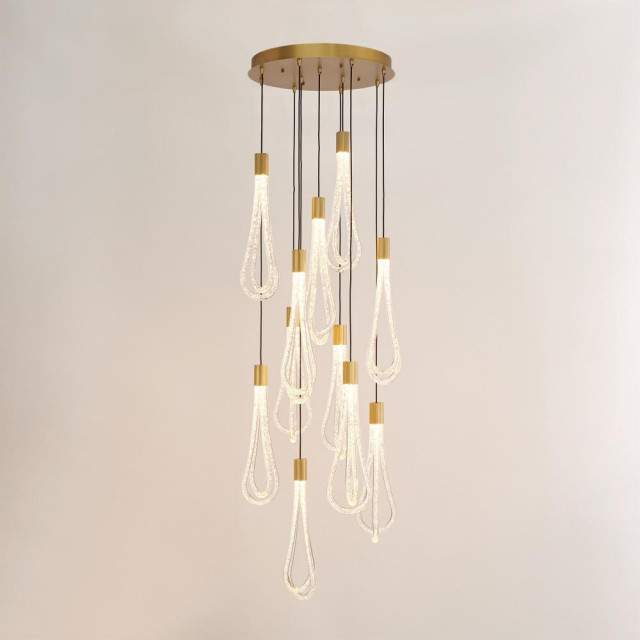 Round Layered Raindrop LED Chandelier - Contemporary - Chandeliers - by ...