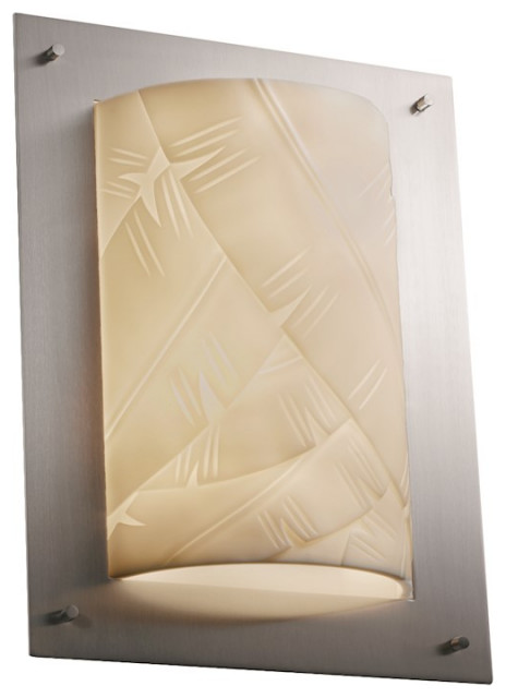 Justice Designs Porcelina Framed Rectangle 4-Sided Wall Sconce, Brushed ...