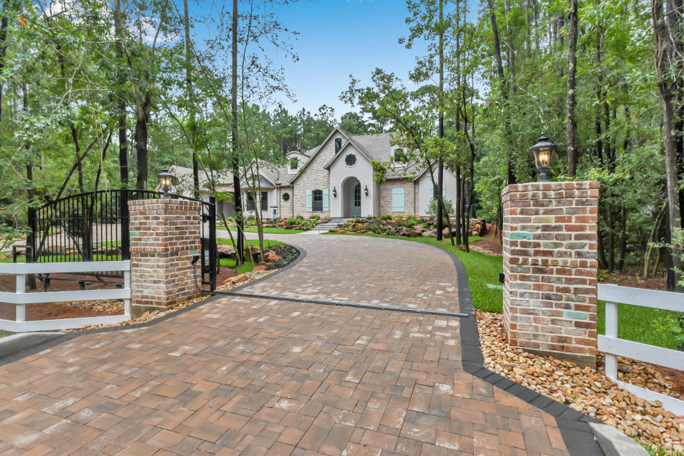 Stucco and Reclaimed Brick Modern French Country - French Country ...