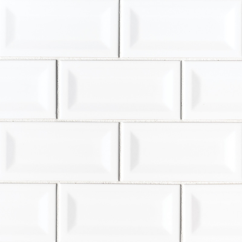White Glossy 3X6 Inverted Beveled Tile - Contemporary - Wall And Floor ...
