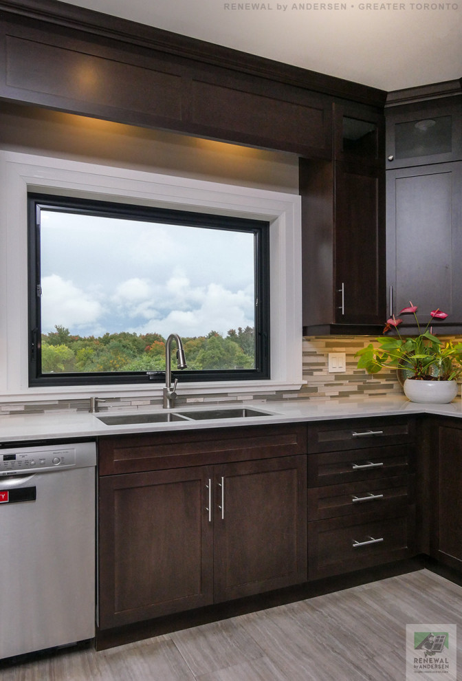 Large Black Awning Window in Gorgeous Kitchen - Renewal by Andersen ...