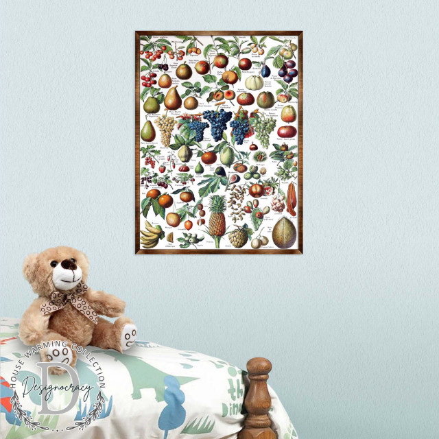Fruit Montessori Wooden Poster Wooden Kids Room Decor Classroom Decor ...