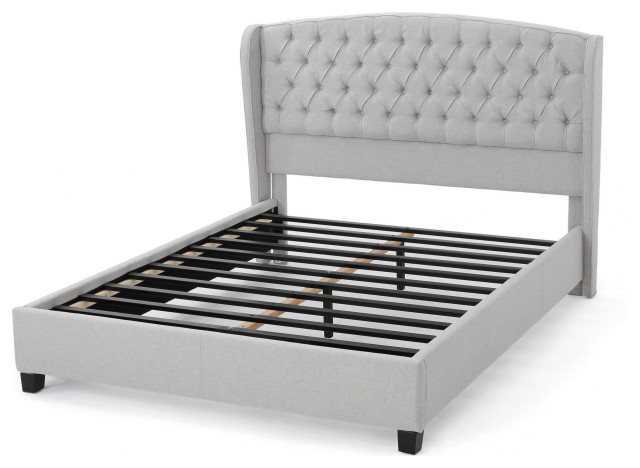 GDF Studio Elizabeth Morden Fully- Low-Profile King Platform Bed Frame ...