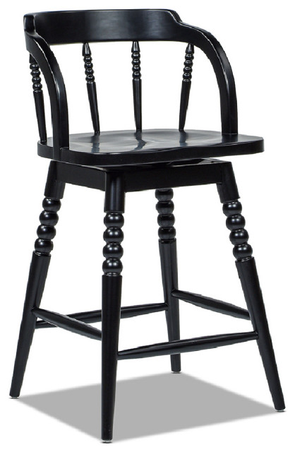 Breda 25.5" Turned Bubble Spindle Low-Back Wood Swivel Counter Stool ...