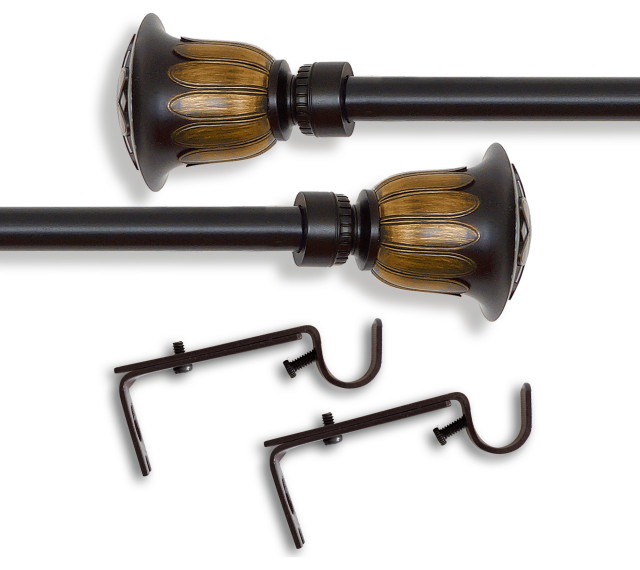 Traditional Elegance Decorative Rod & Finial Verdi 66-120", 66", 120 ...