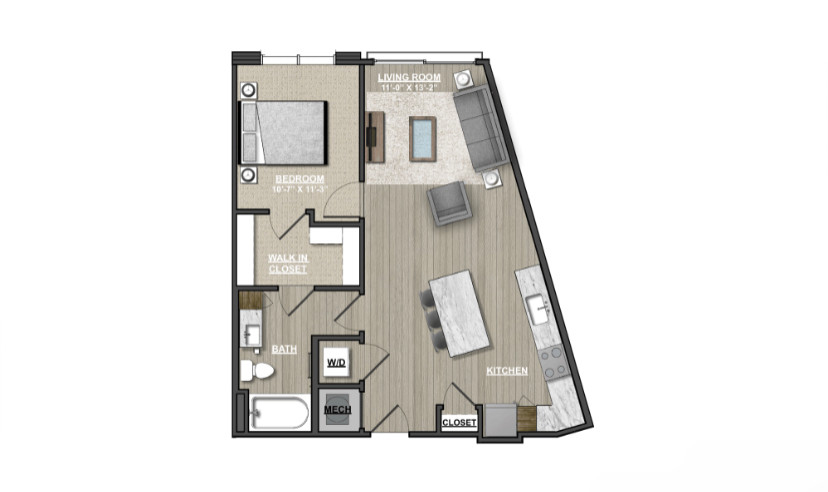 How to set up an angled living room?