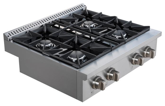 30" Commercial Style Stainless Steel Slide-in Gas Cooktop - Modern ...