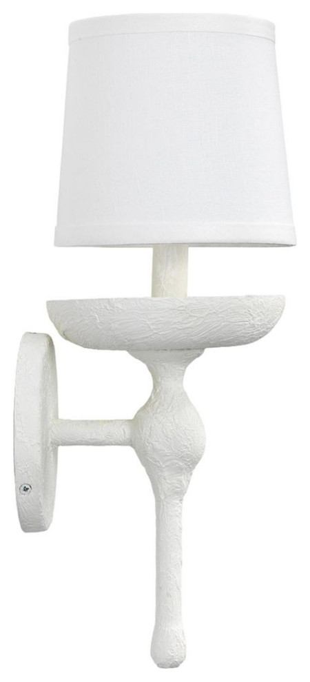 Modern Classic Shape White Plaster Wall Sconce 16 in Updated ...