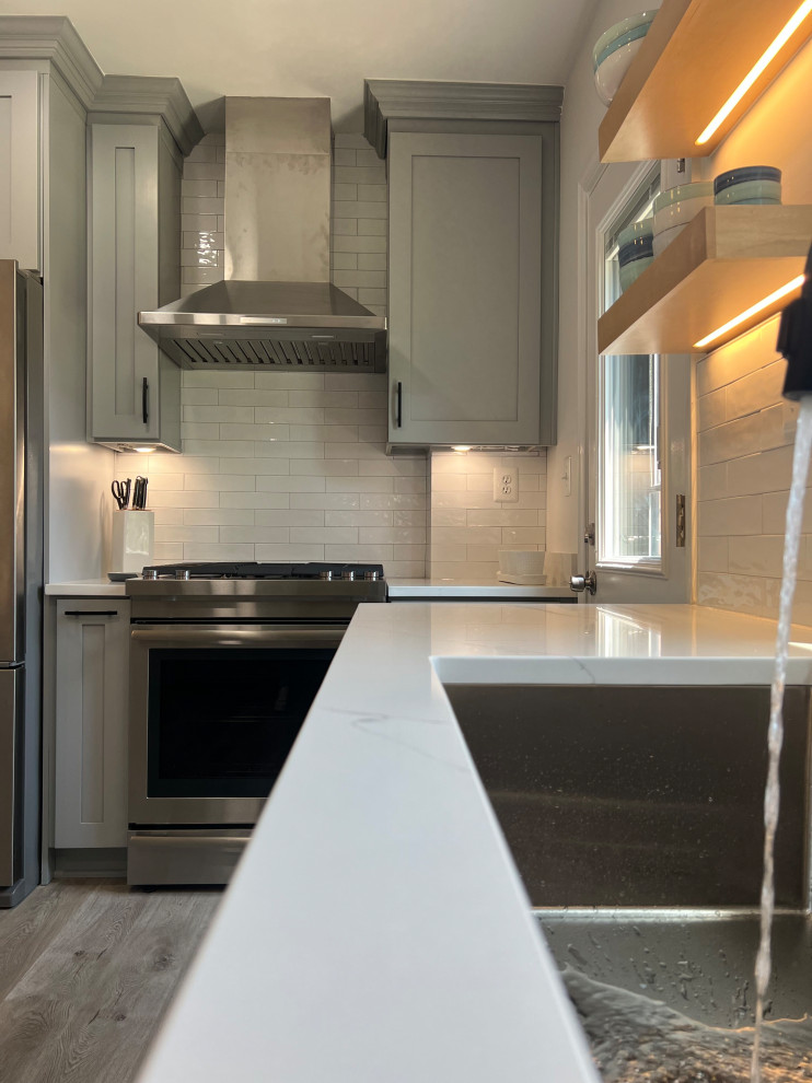 Modern Kitchen Remodeling in D.C with Grey cabinets and Quartz ...