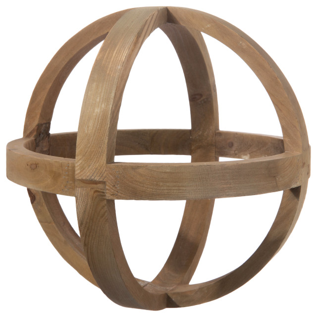 Round Wood Dyson Orb Natural Brown Finish, Large - Contemporary ...