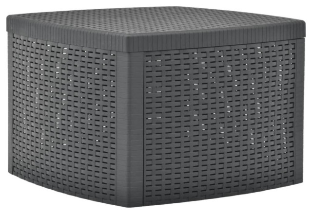 Vidaxl Side Table Anthracite 21.3"x21.3"x14.4" Plastic - Tropical ...