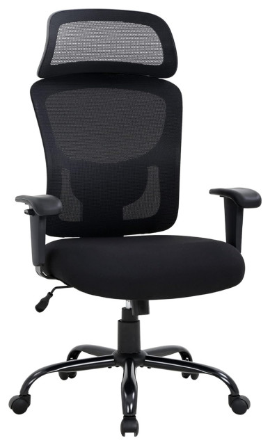 Comfortable Executive Mesh Swivel Chair with Wide Seat, Lumbar Support ...