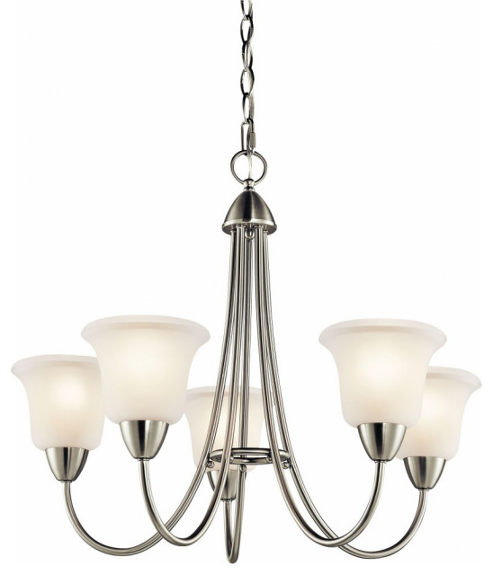 Traditional Five Light Chandelier-Brushed Nickel Finish - Chandelier ...