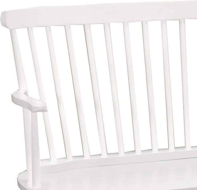 Benzara BM215324 Curved Design Spindle Back Bench With Splayed Legs ...