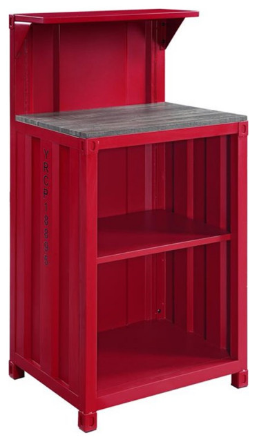 Bowery Hill Contemporary Cargo Metal Reception Desk with 2 Compartments ...