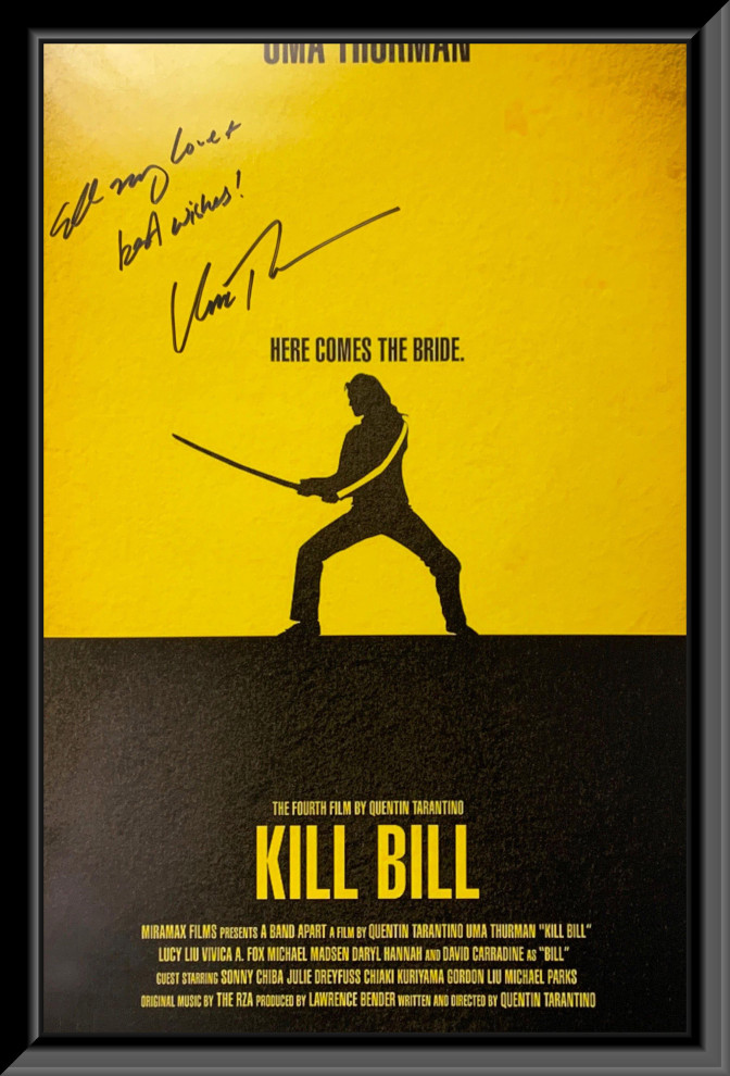 Kill Bill signed movie poster autographed by Uma Thurman, 27x40 inches - Contemporary - Prints ...